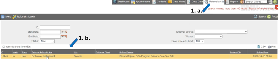 Accepting Ocean Referral in EMHware – EMHware Help Centre