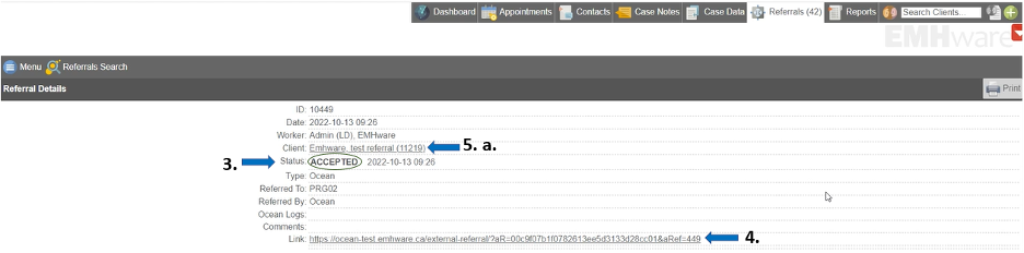 Accepting Ocean Referral in EMHware – EMHware Help Centre