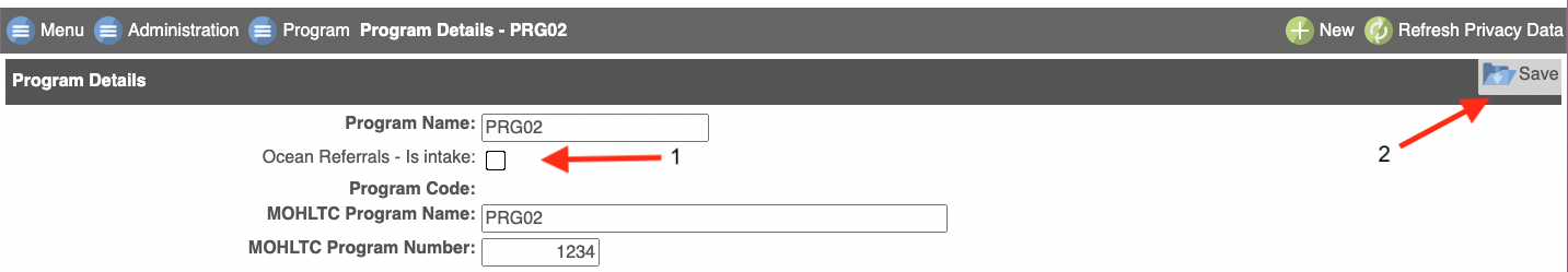 How to set an Intake Program as “intake” – EMHware Help Centre