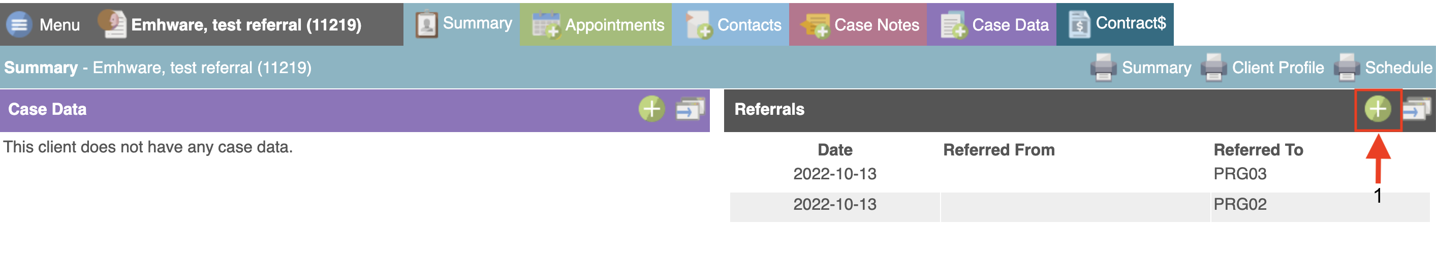 Sending a referral through Ocean – EMHware Help Centre